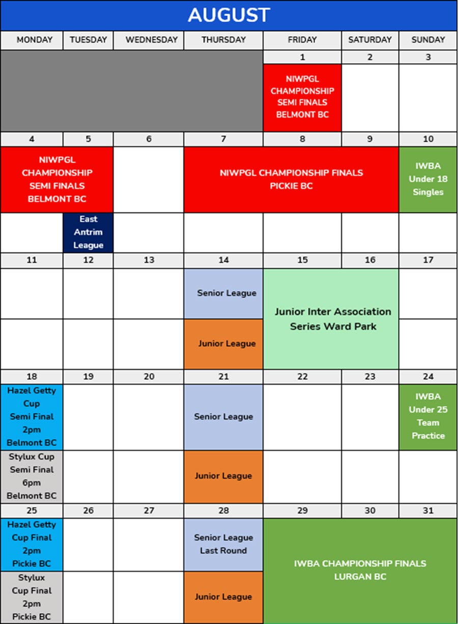NIWPGL Programme of Events for the 2025 Season Released - NIWPGL
